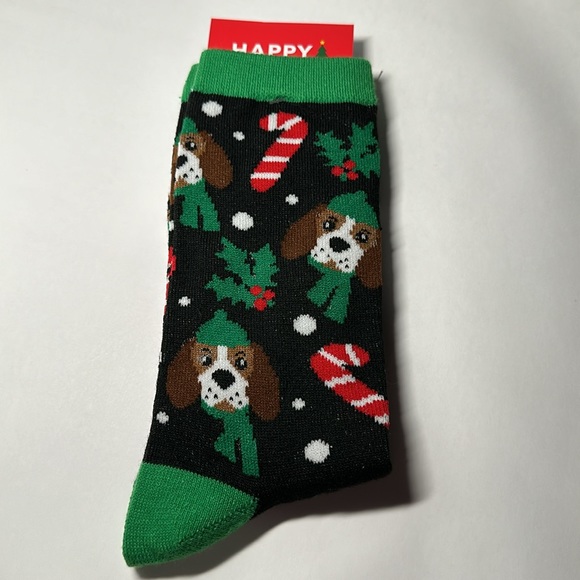 Happy Socks | Accessories | Happy Christmas Dogs Candy Canes Crew Socks ...